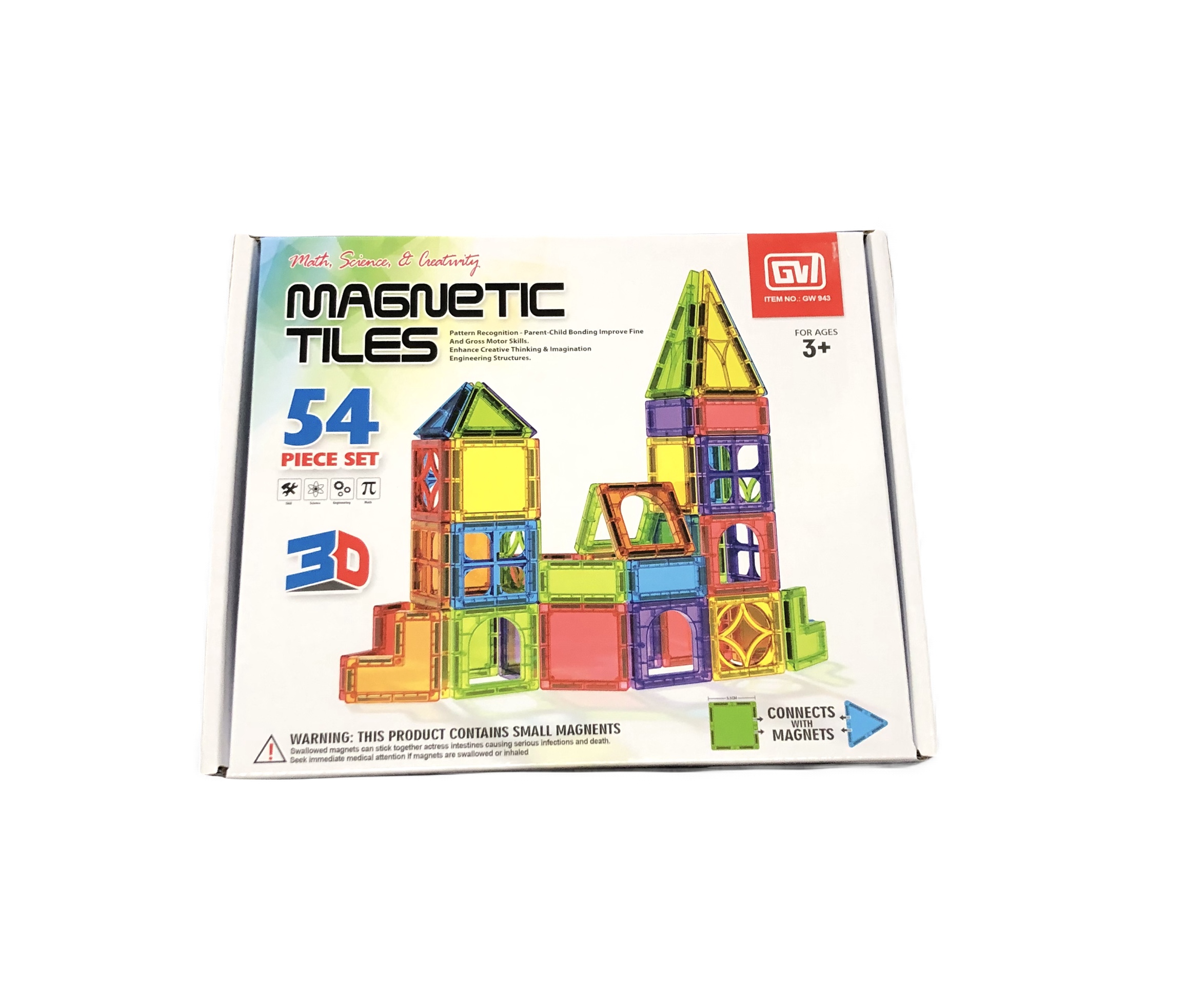 Magnetic Tiles 54pc – Play World Toys